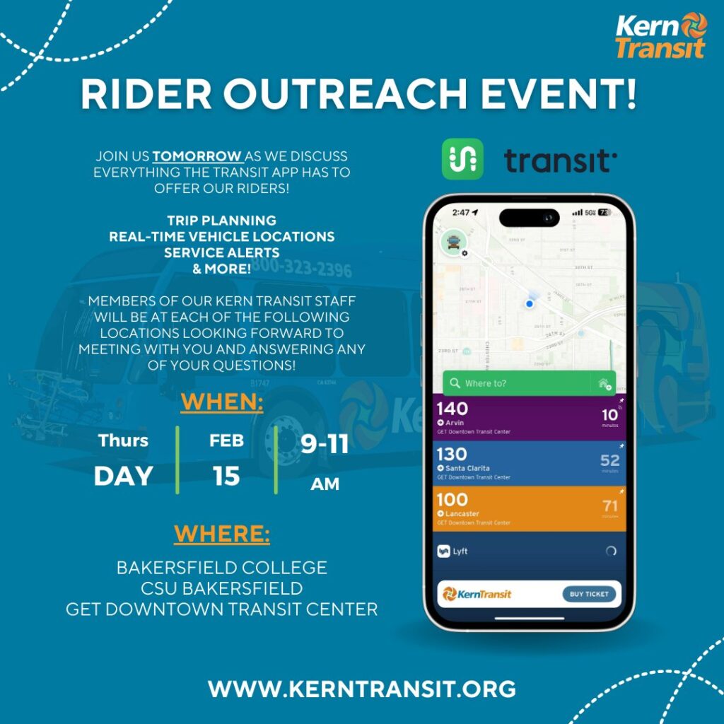 Kern Transit | Outreach Event – February 15, 2024